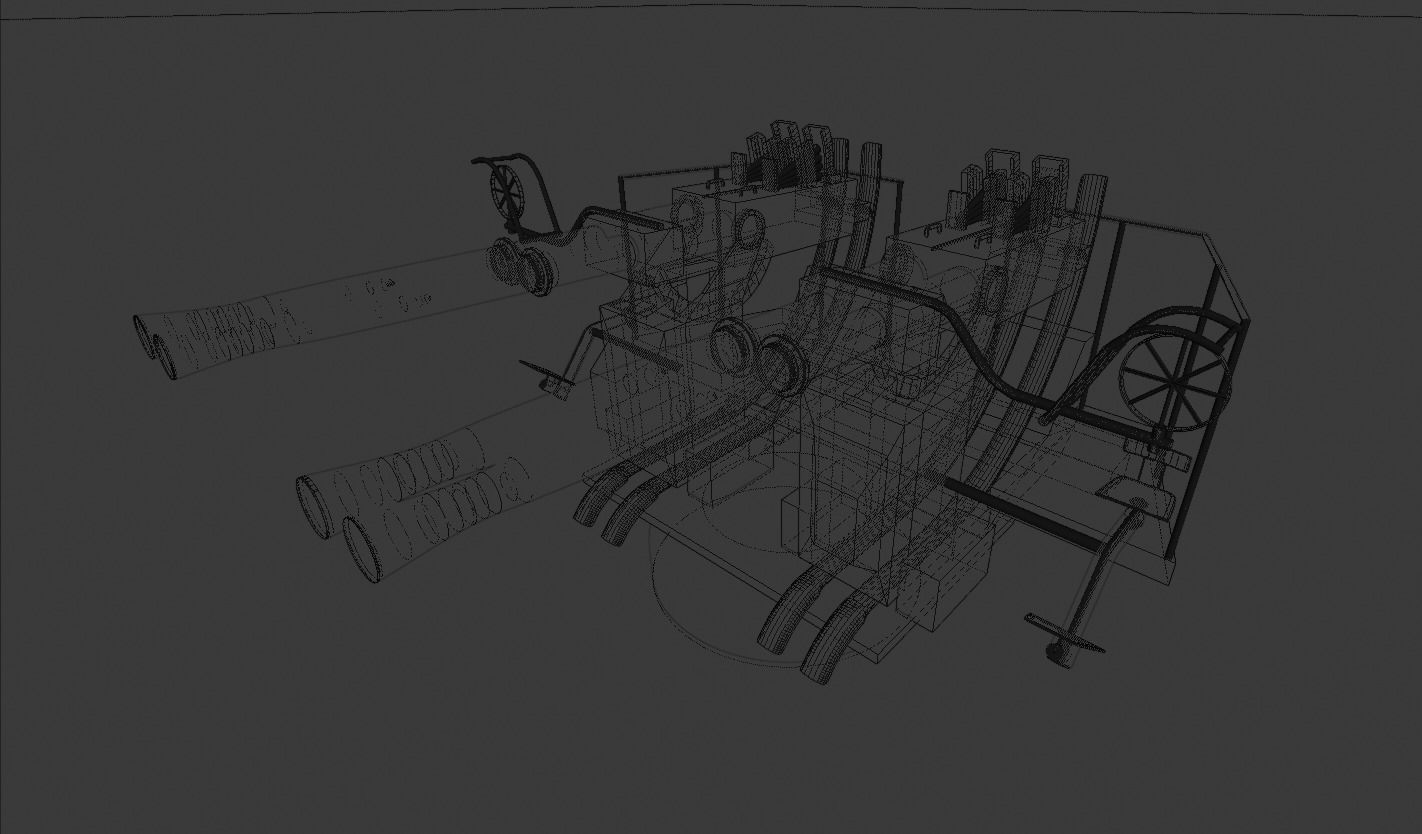 40mm Quad Anti-Aircraft Gun 3D model rigged | CGTrader