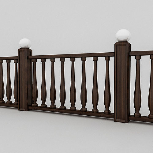 3D model wood railing 1 VR / AR / low-poly | CGTrader