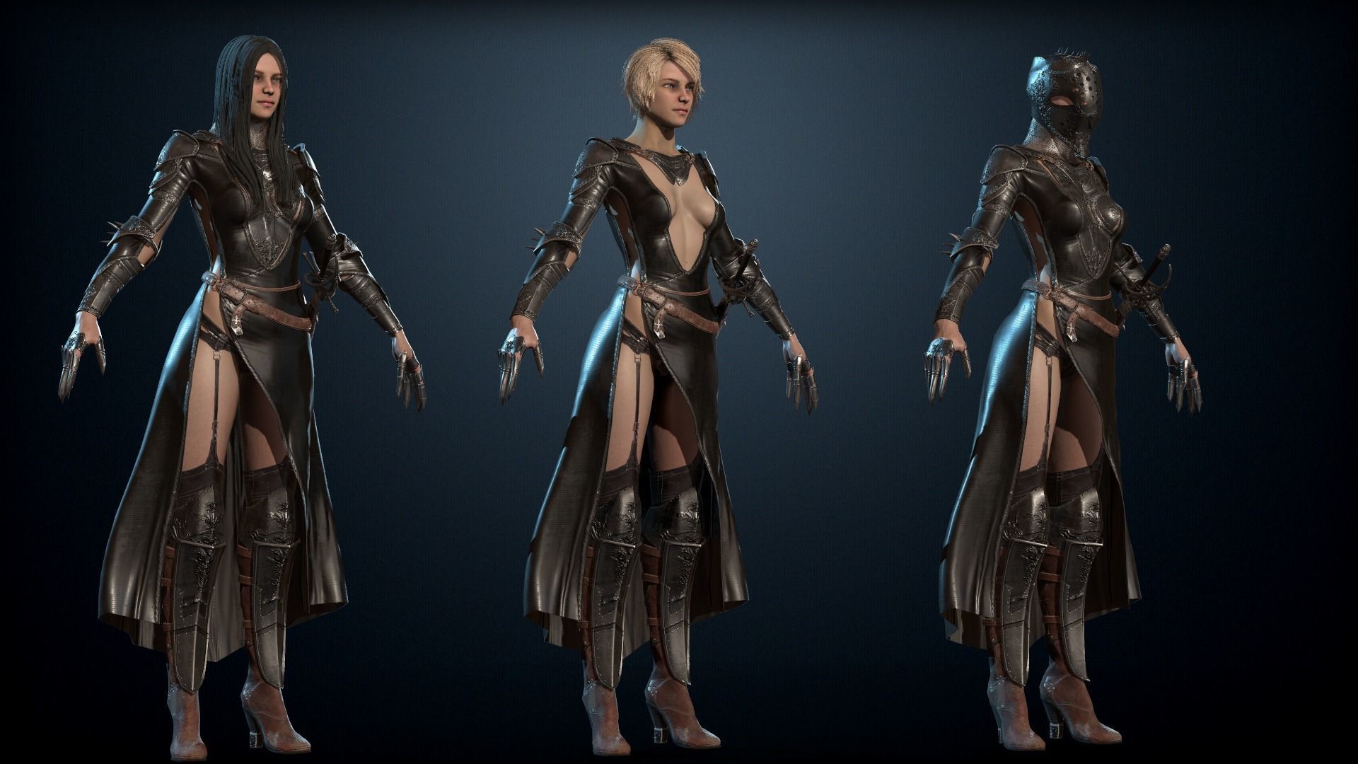 3D Model Collection Super pack female fantasy characters VR / AR / low ...