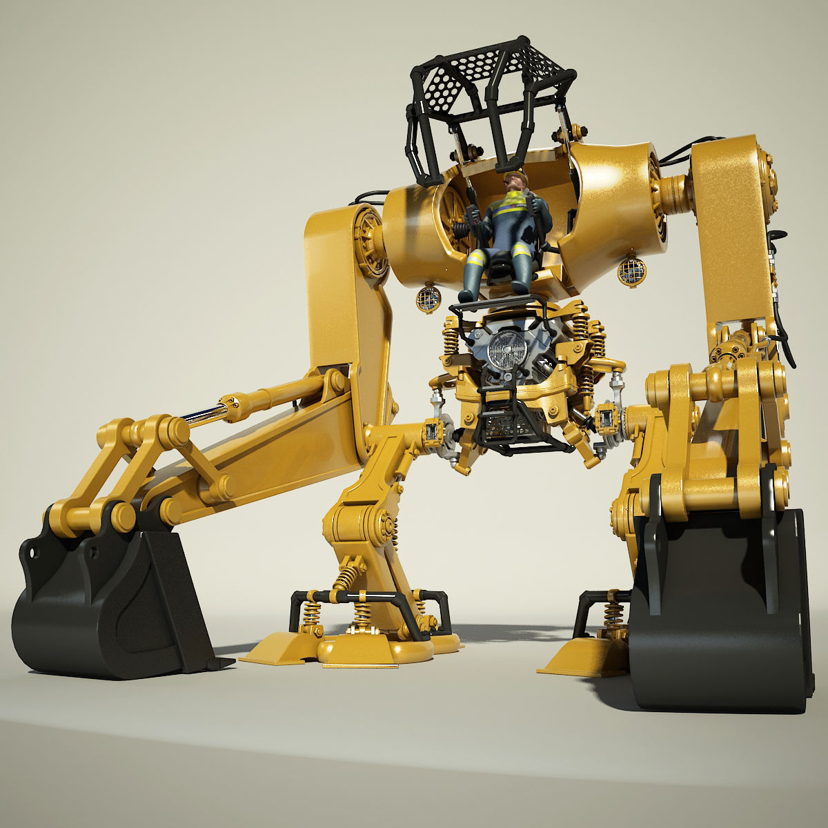Robot Excavator Mech 3D model | CGTrader