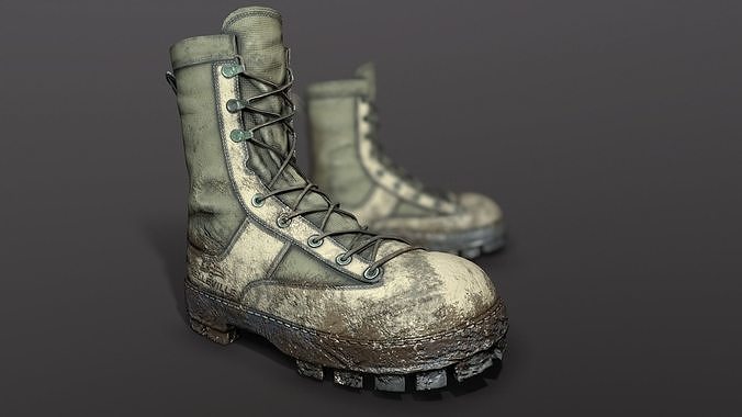 3D model Boot Game ready model pair of military boots VR / AR / low ...