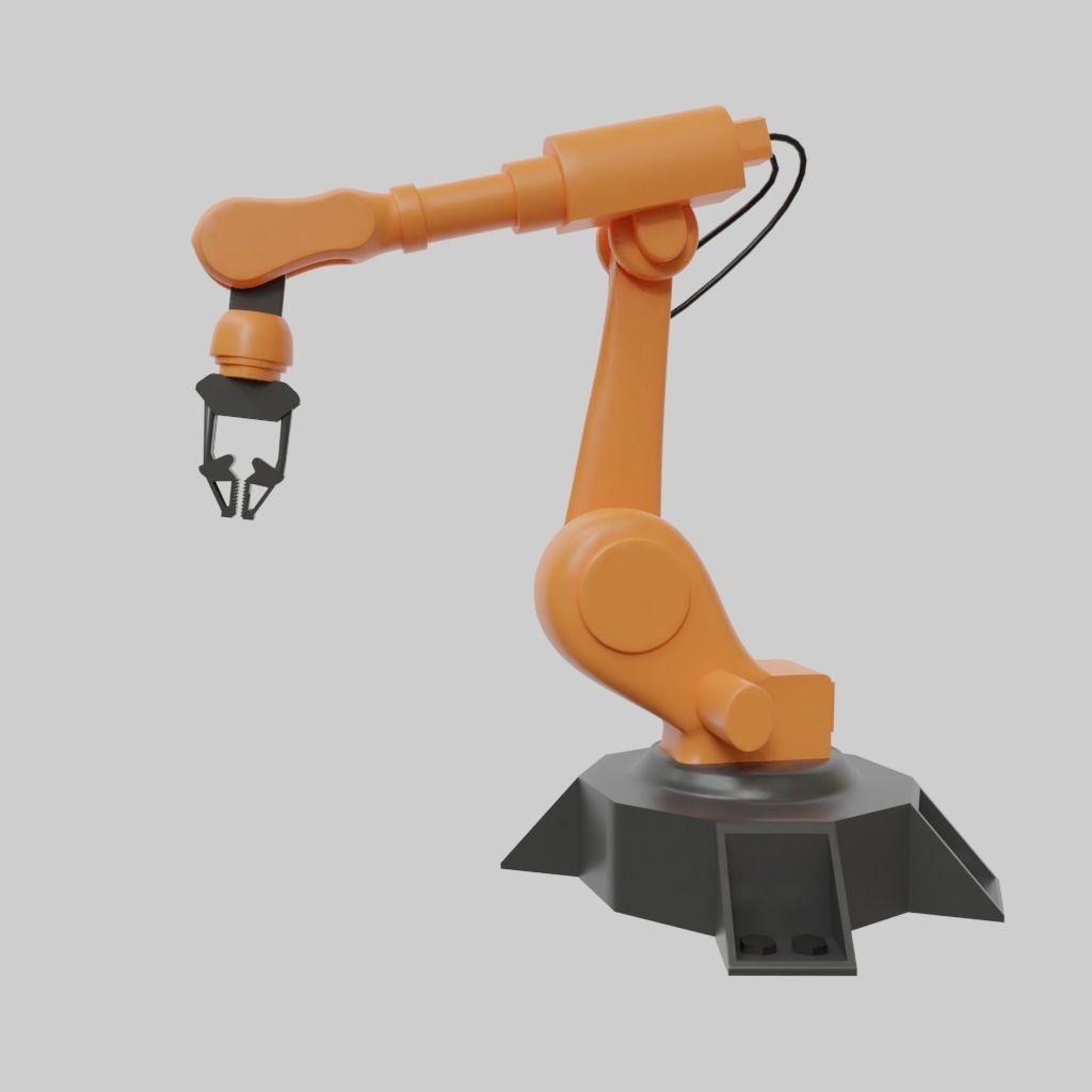 3D model Rigged Low Poly-High Poly Robot Arm VR / AR / low-poly rigged ...