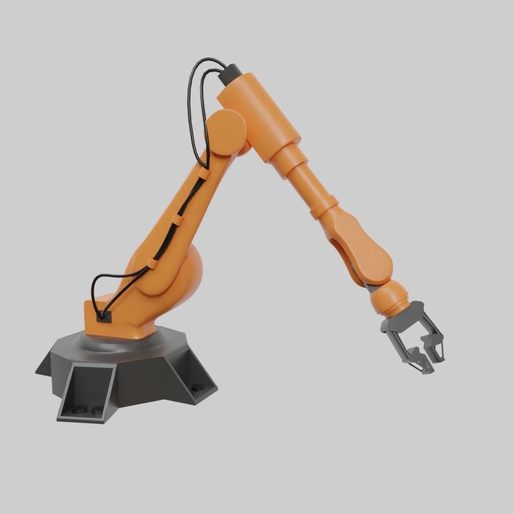 3D model Rigged Low Poly-High Poly Robot Arm VR / AR / low-poly rigged ...