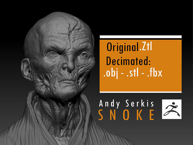Andy Serkis - Supreme Leader Snoke - Star Wars 3D model 3D printable ...
