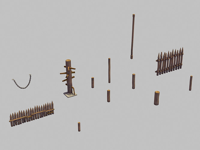 Game Wood Pile - Wooden Pile - Fence 3D model | CGTrader