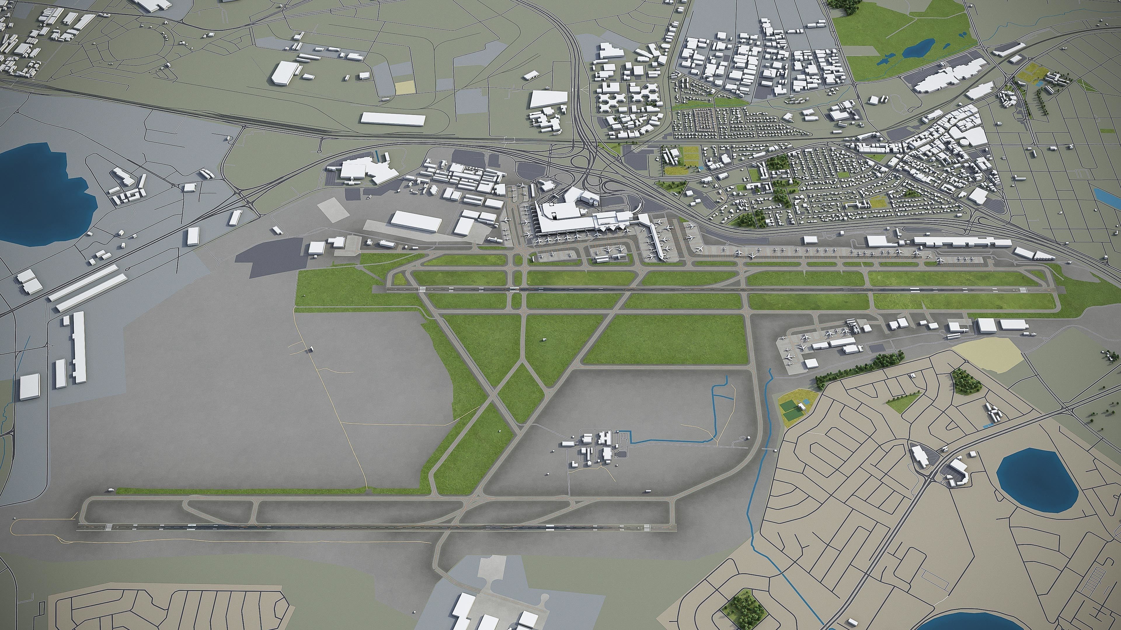 3D model Johannesburg OR Tambo Airport - JNB VR / AR / low-poly | CGTrader