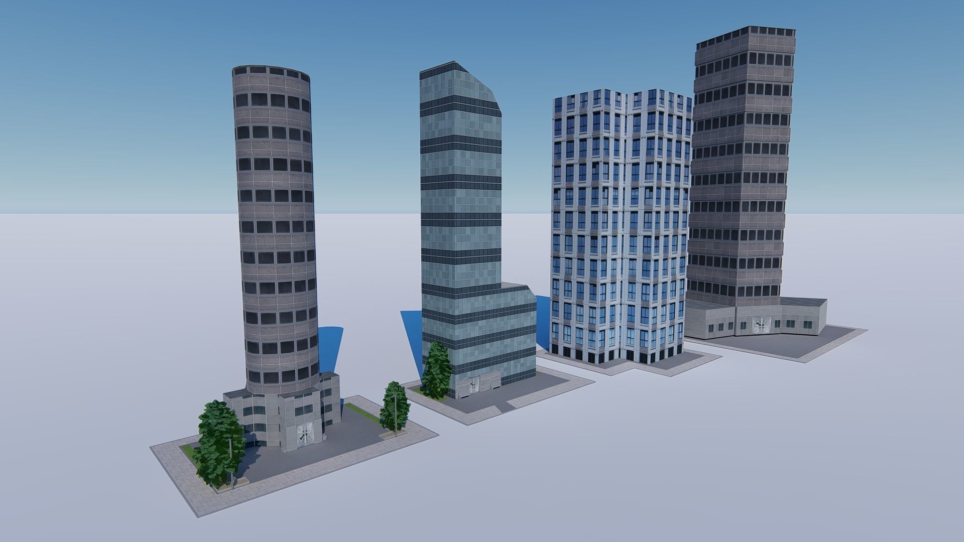 Skyscrapers buildings v2 3D model | CGTrader