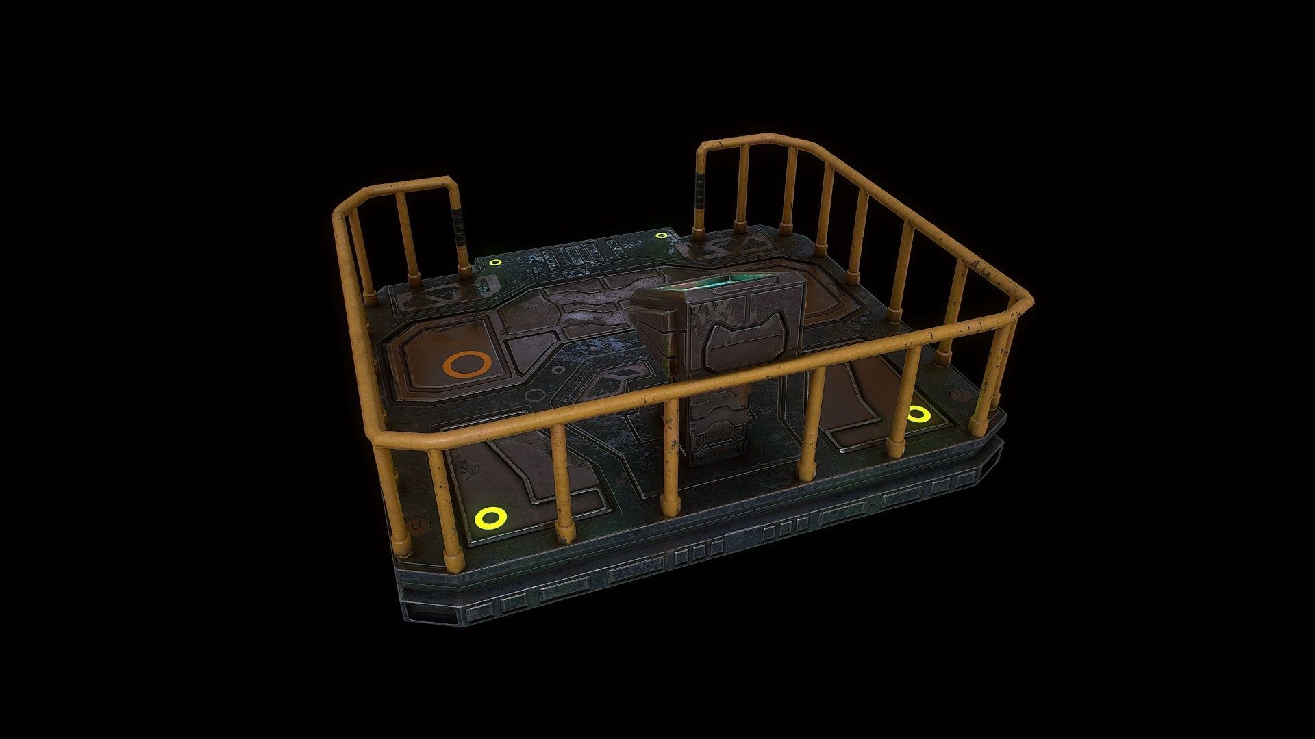 3D model Low poly sci fi elevator environment asset VR / AR / low-poly ...