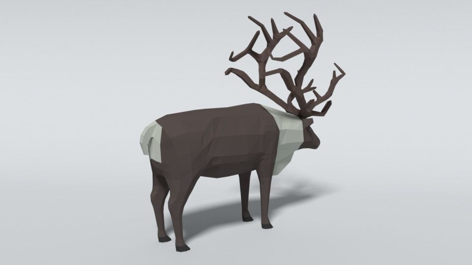 3D model Low Poly Cartoon Reindeer VR / AR / low-poly | CGTrader