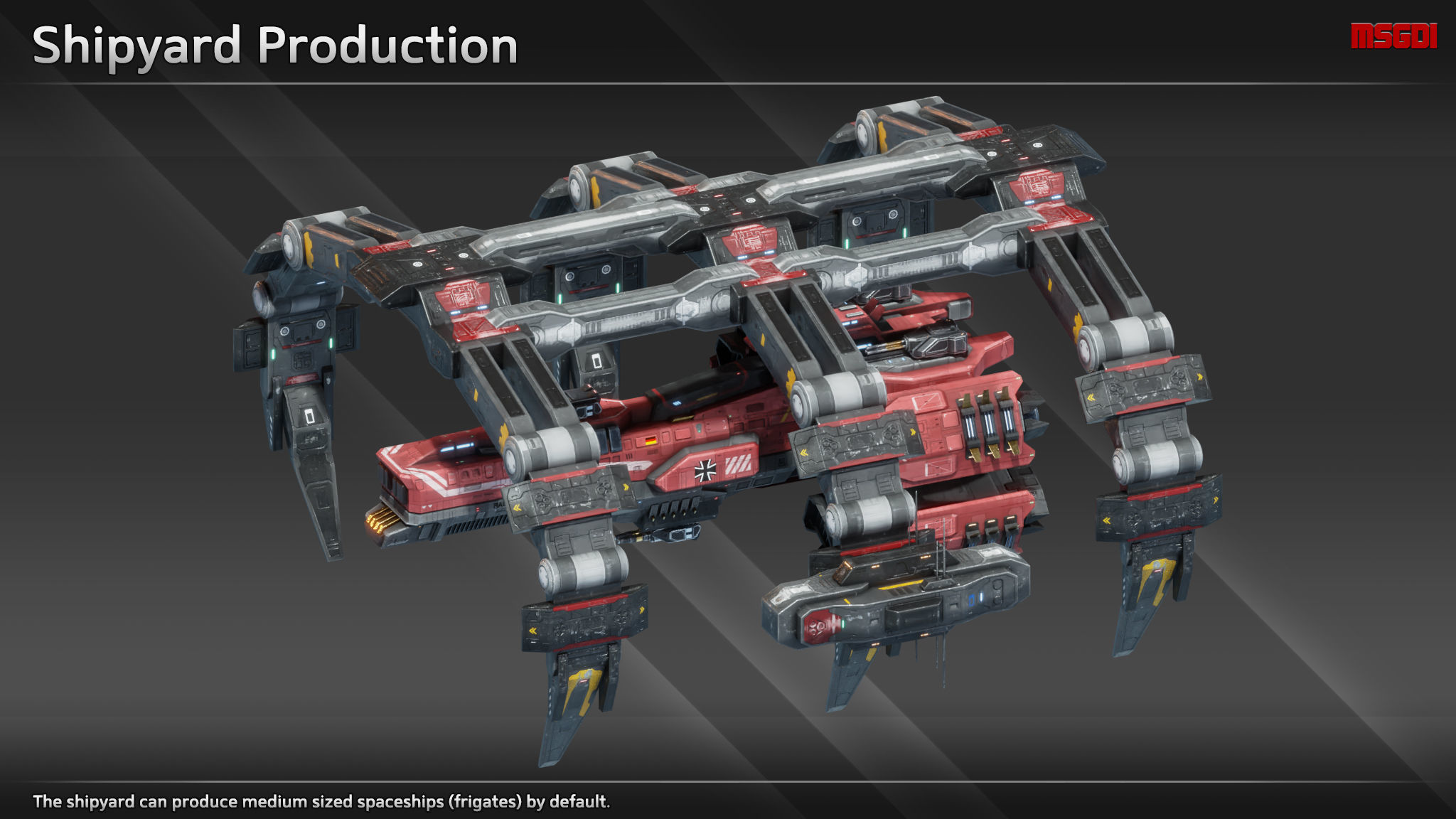 3D model Spaceship Shipyard Class II VR / AR / low-poly | CGTrader