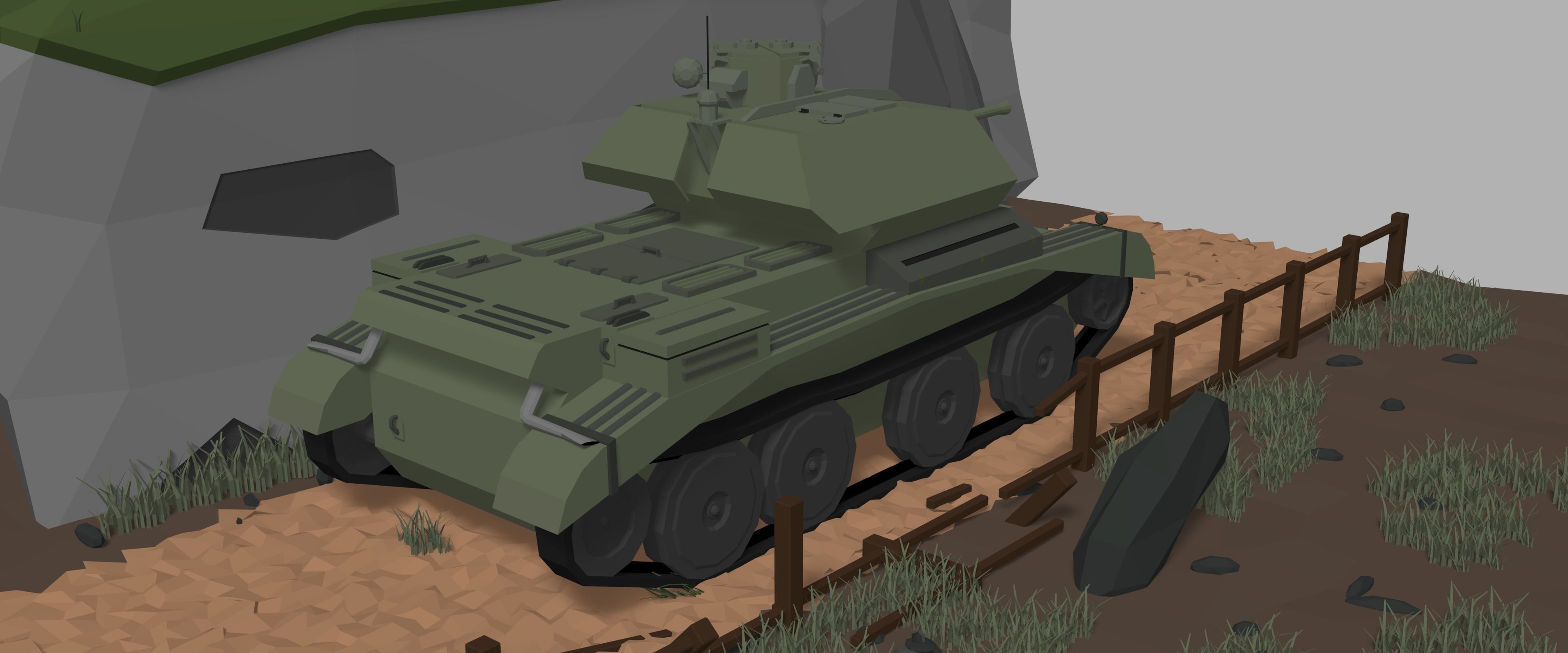 3D model A13 Cruiser Mk II Tank LowPoly Isometric VR / AR / low-poly ...