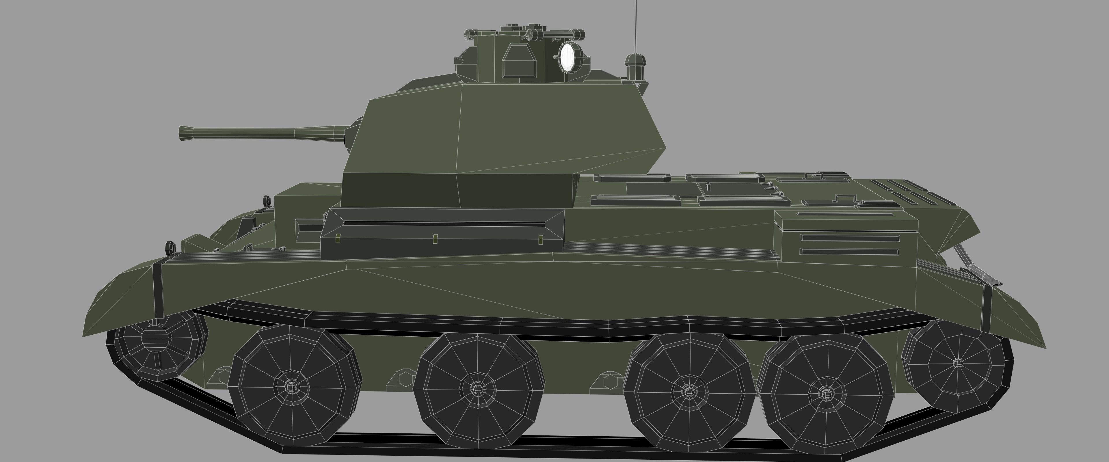 3D model A13 Cruiser Mk II Tank LowPoly Isometric VR / AR / low-poly ...