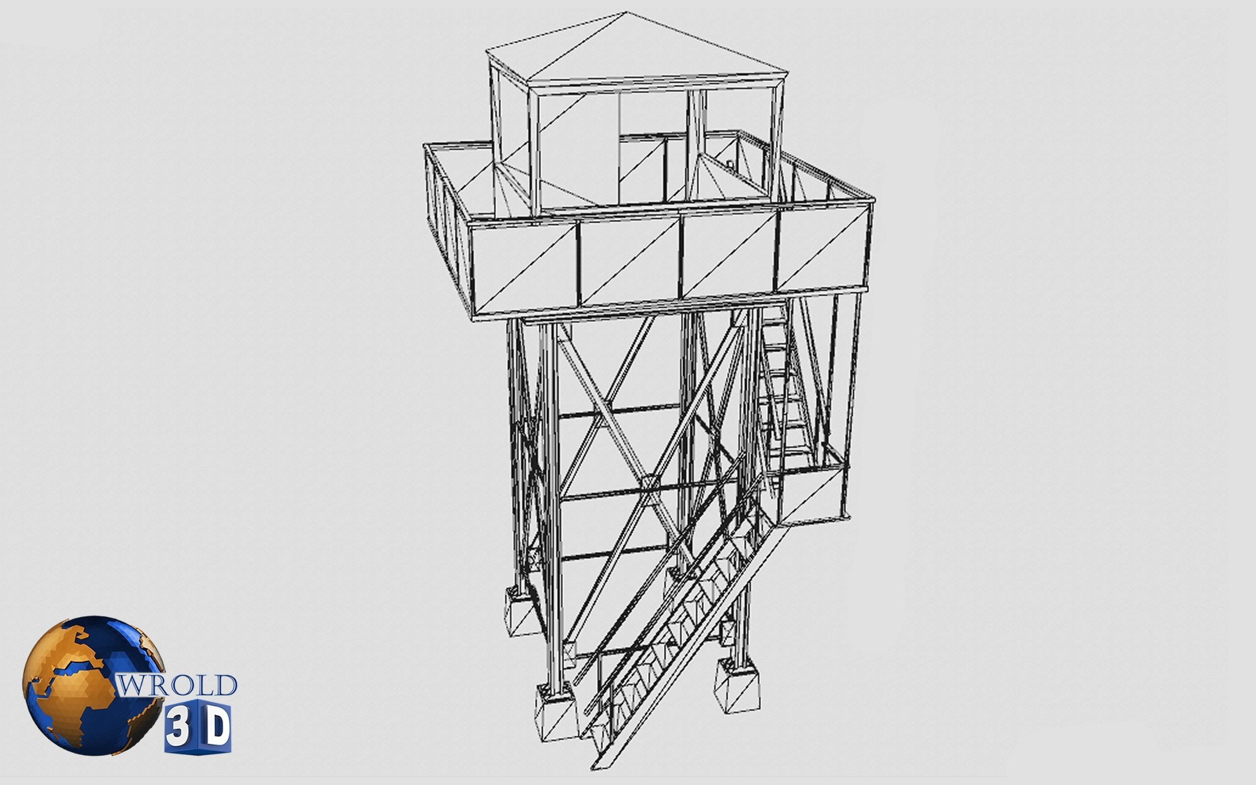 3D model Lowpoly Lookout Tower 3d model VR / AR / low-poly | CGTrader