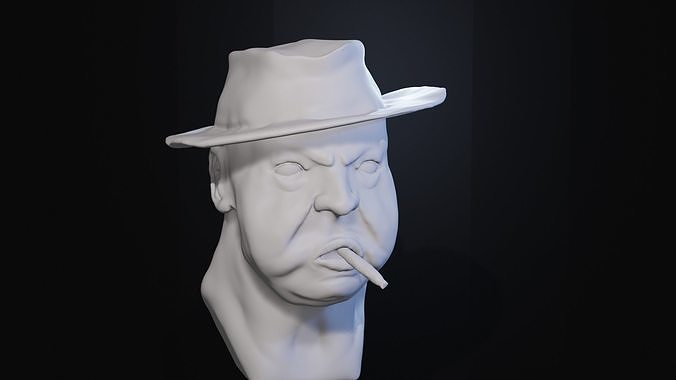 Fat Mobster Head free 3D model | CGTrader