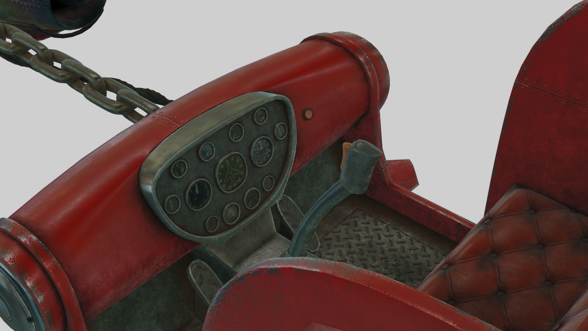 3D model Low Poly Dieselpunk Santa Sleigh With PBR Materials VR / AR ...