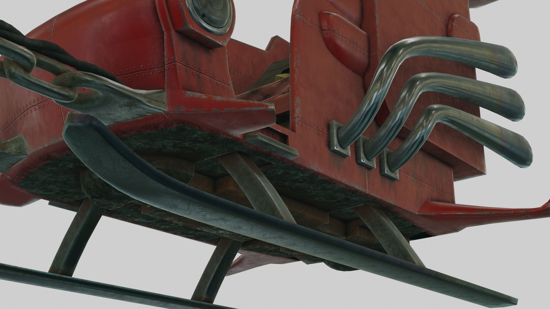 3D model Low Poly Dieselpunk Santa Sleigh With PBR Materials VR / AR ...