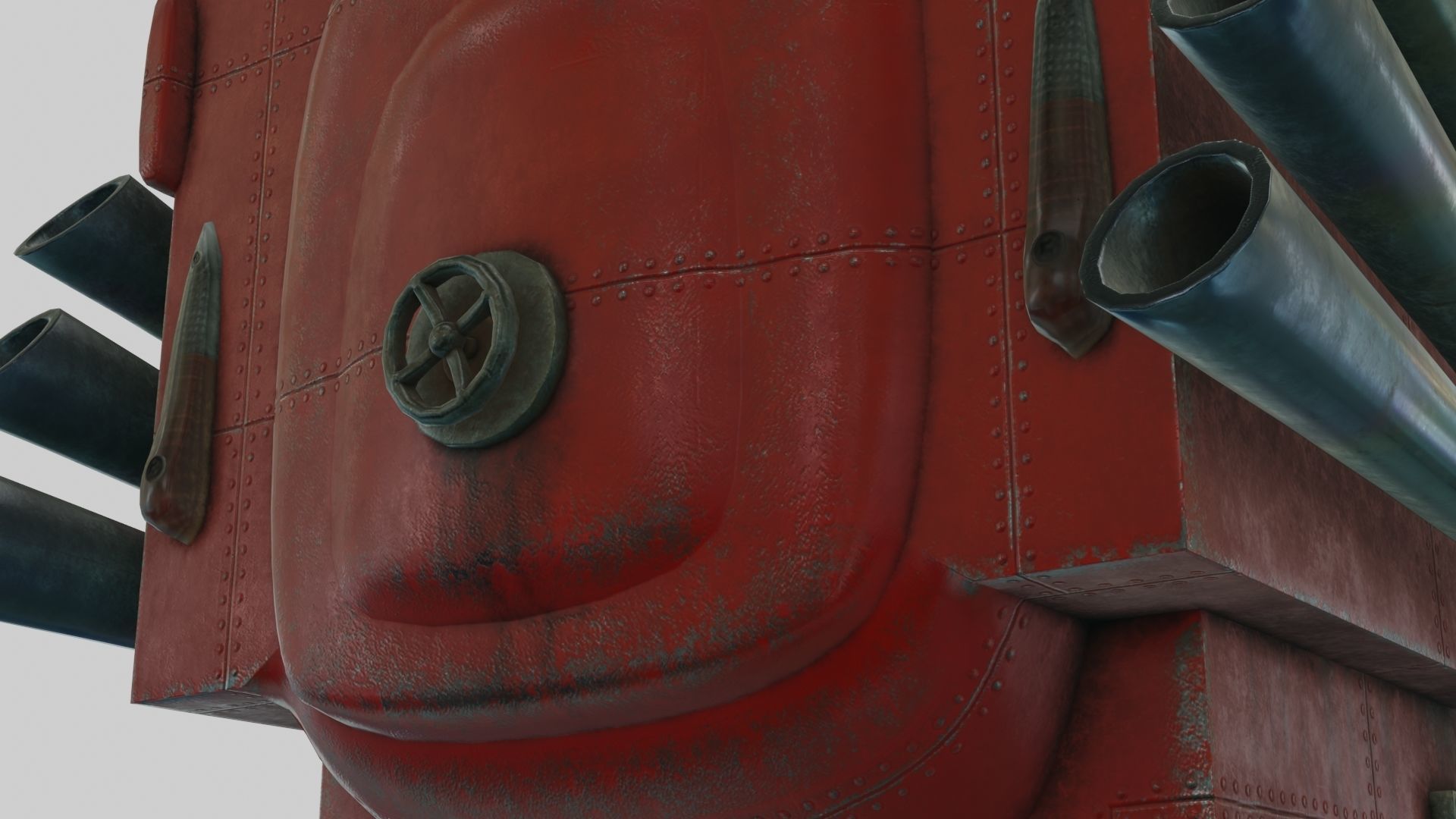 3D model Low Poly Dieselpunk Santa Sleigh With PBR Materials VR / AR ...