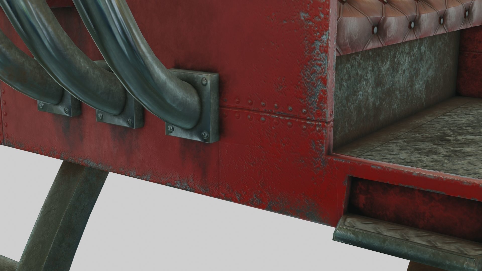 3D model Low Poly Dieselpunk Santa Sleigh With PBR Materials VR / AR ...