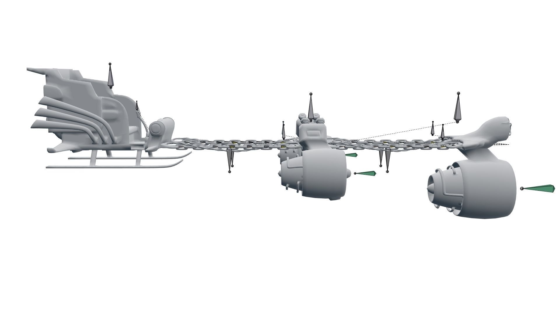 3D model Low Poly Dieselpunk Santa Sleigh With PBR Materials VR / AR ...