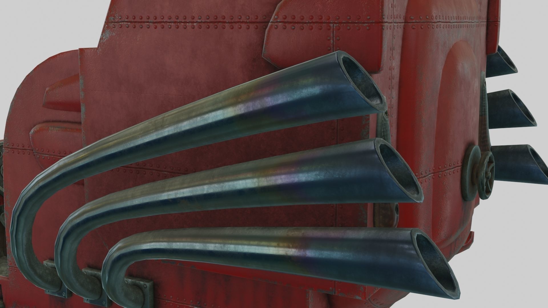 3D model Low Poly Dieselpunk Santa Sleigh With PBR Materials VR / AR ...