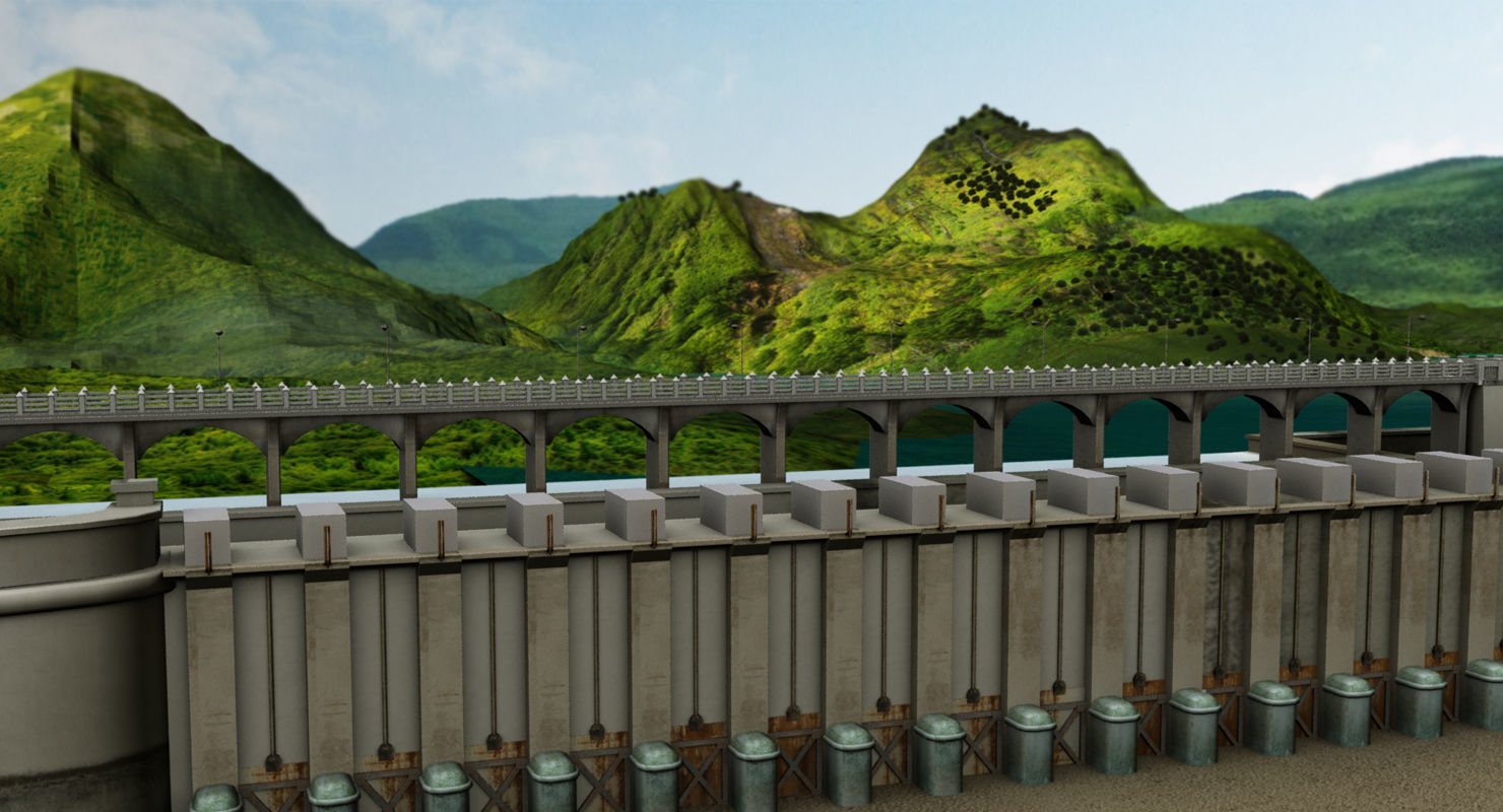 dam 3d model room with mountains and lake 3D model | CGTrader