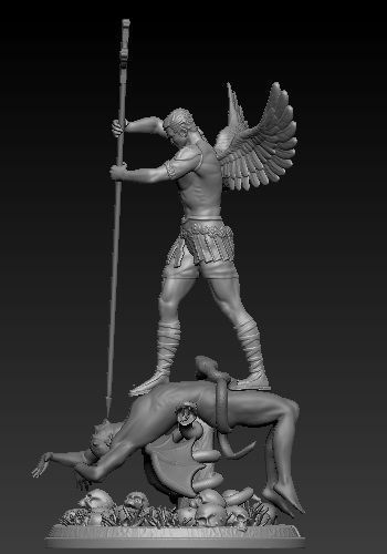 the Archangel statue of angel with spear 3D model 3D printable | CGTrader