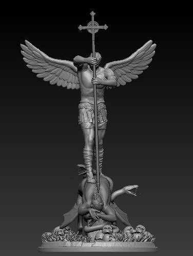 the Archangel statue of angel with spear 3D model 3D printable | CGTrader