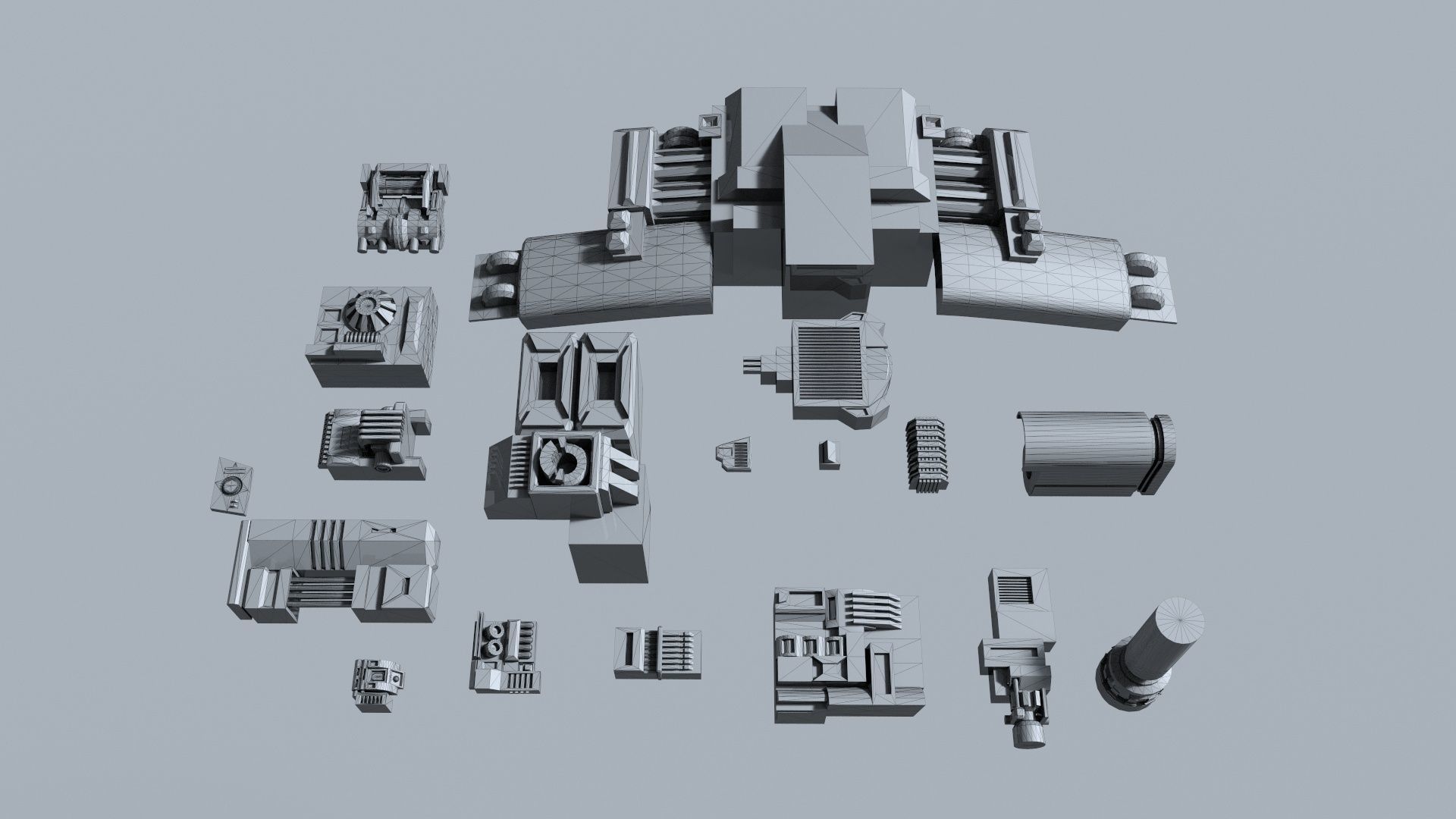 3D model sci-fi greebles kitbash VR / AR / low-poly | CGTrader