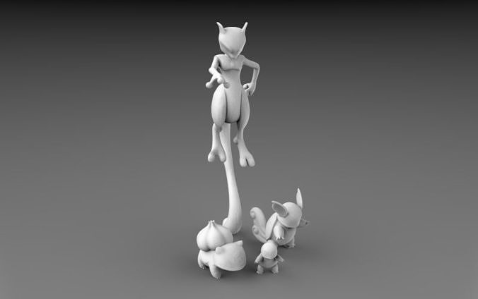 POKEMON - HIGH RES - 150 MEWTWO 3D model | CGTrader