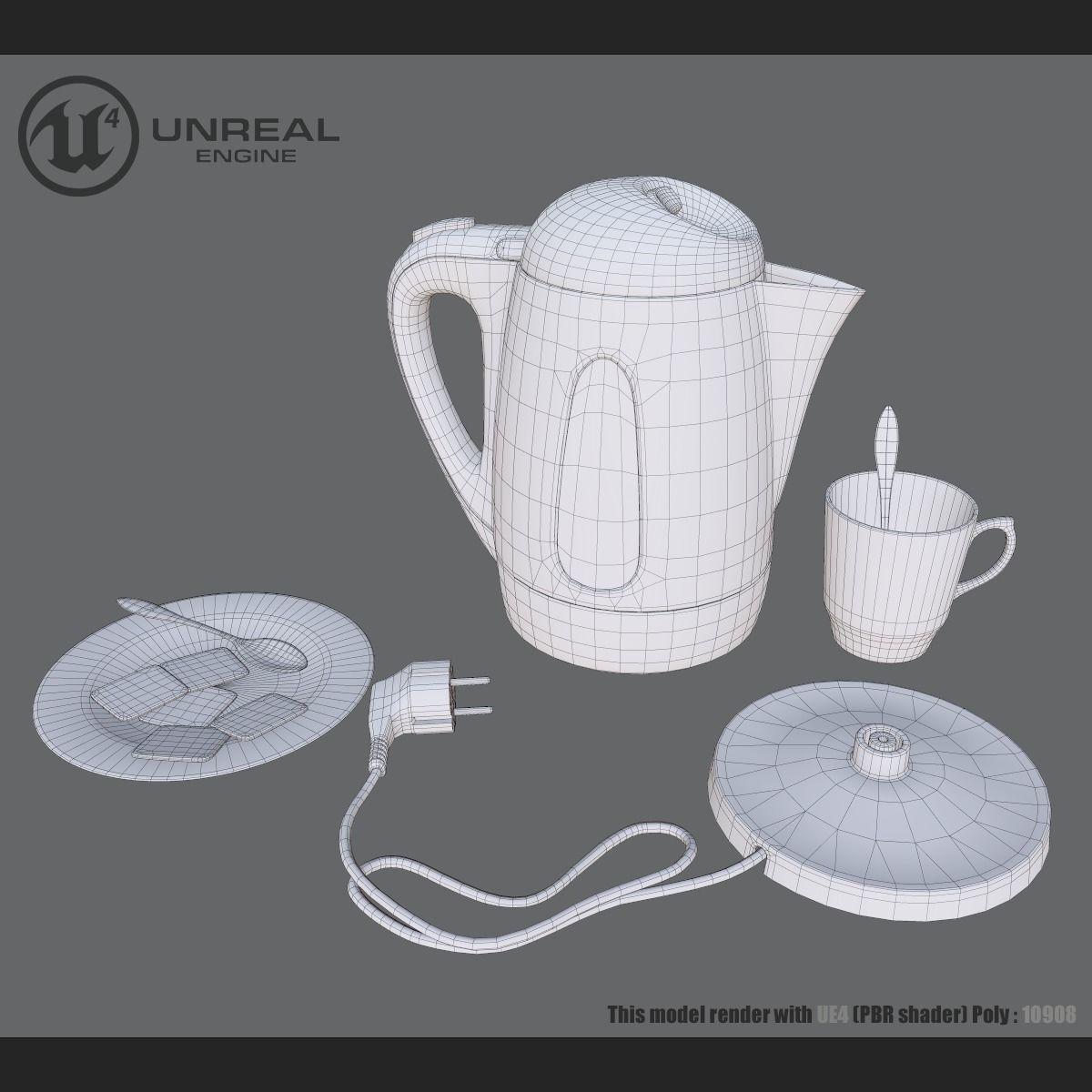 3D model Teapot electric VR / AR / low-poly | CGTrader