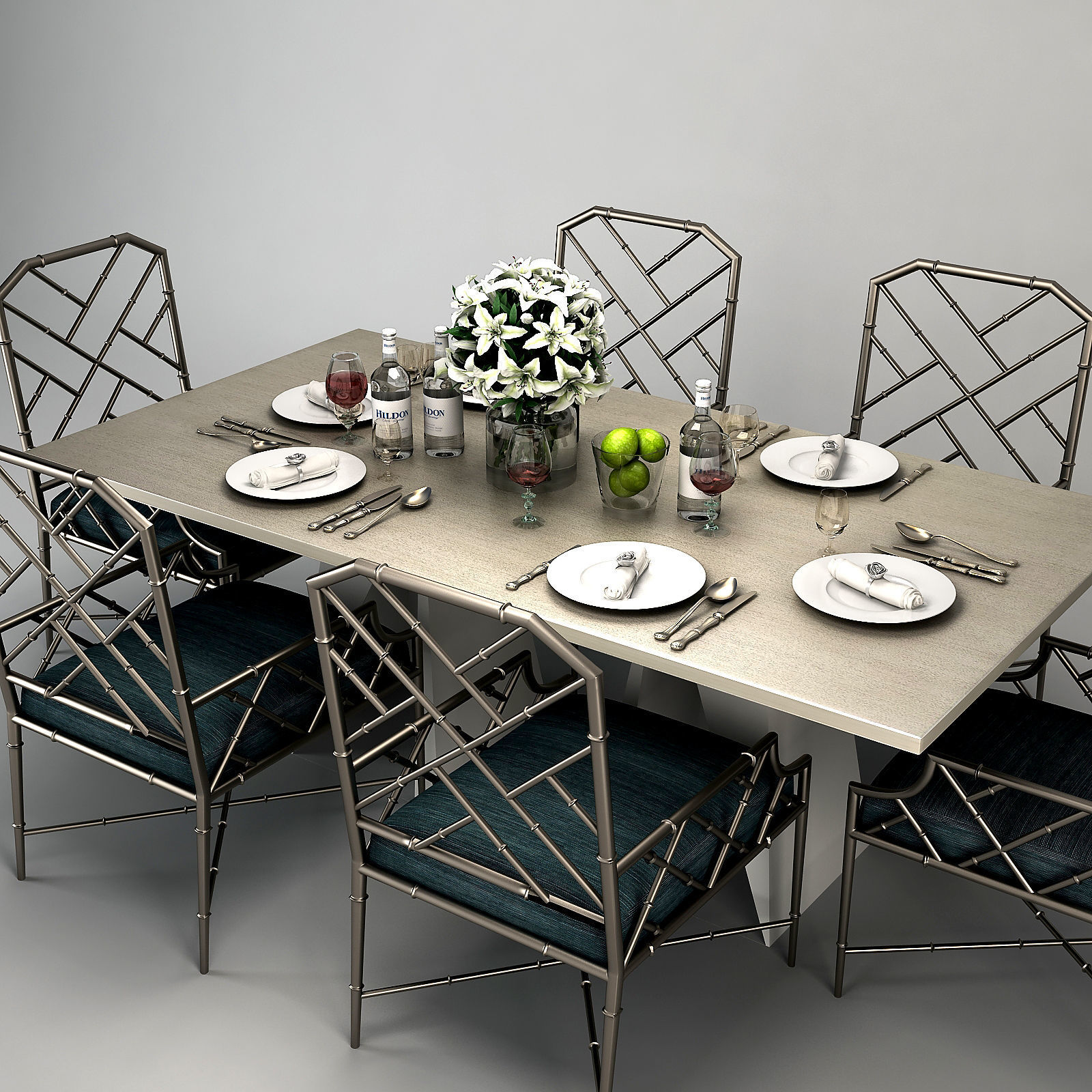 FOLD RECTANGLE DINING TABLE Baker 3D model | CGTrader