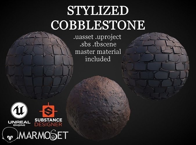Stylized Cobblestone Material Pack Texture | CGTrader
