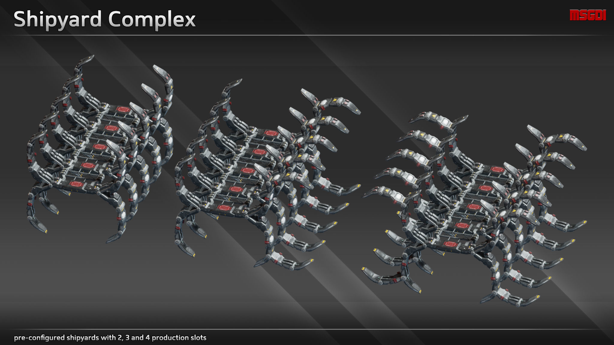 3D model Spaceship Shipyard Class III VR / AR / low-poly | CGTrader