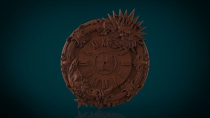 Moon and Sun Wall Clock 3D model 3D printable | CGTrader