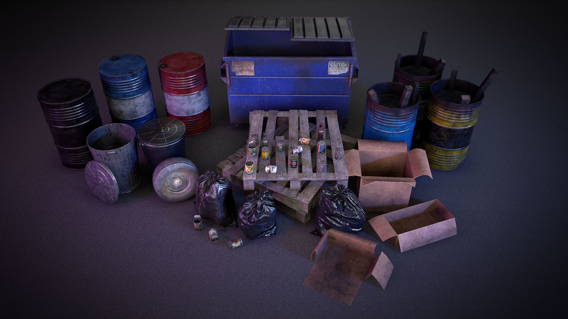 3D model Trash can Game Ready VR / AR / low-poly | CGTrader