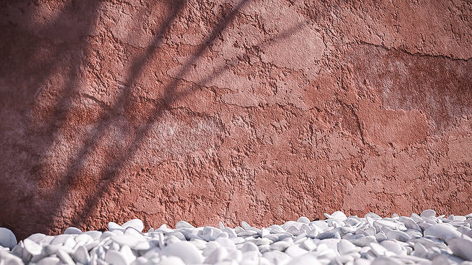 Red damaged plaster wall texture Texture | CGTrader