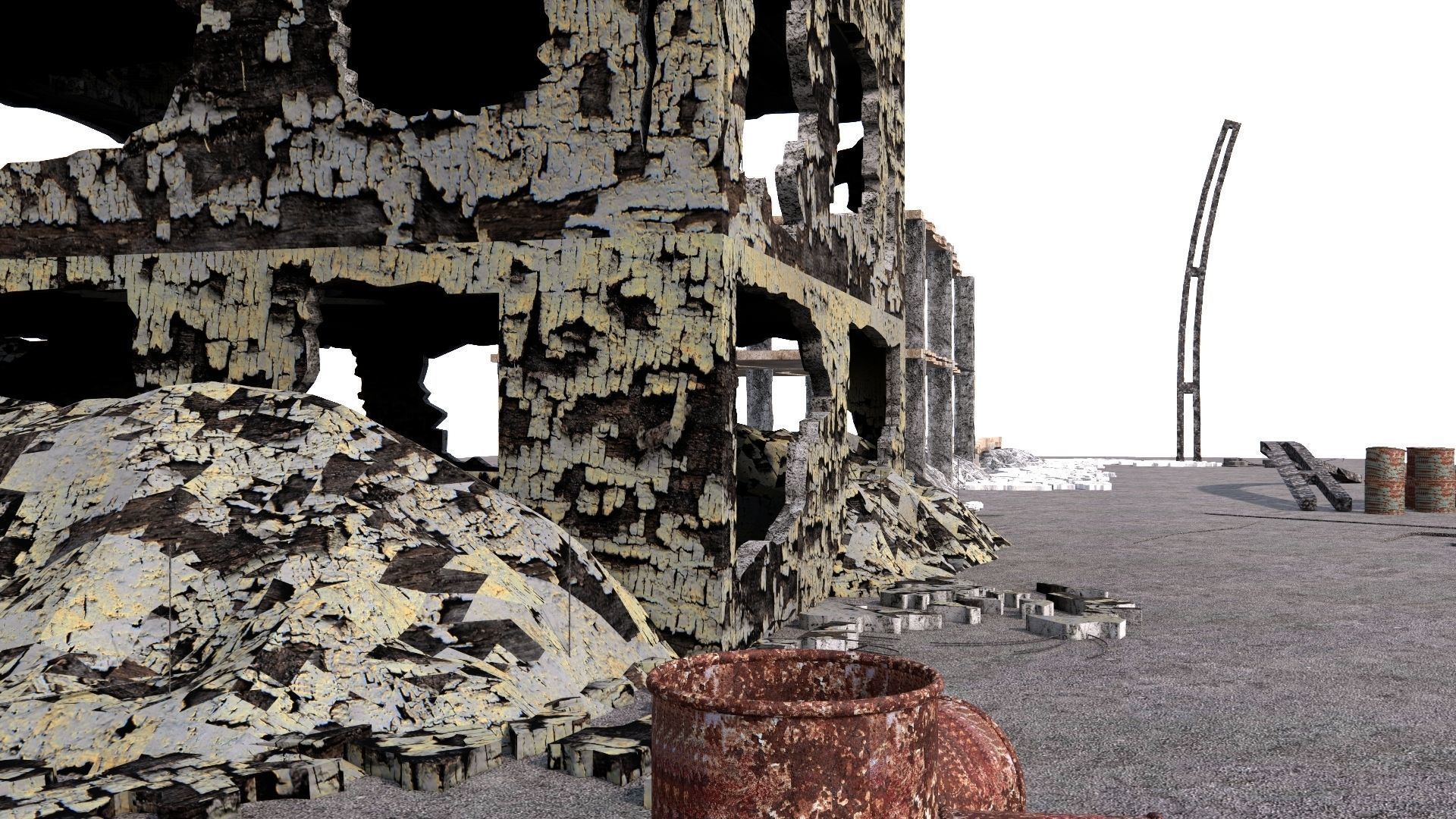 DAMAGED BUILDINGS 3D model | CGTrader