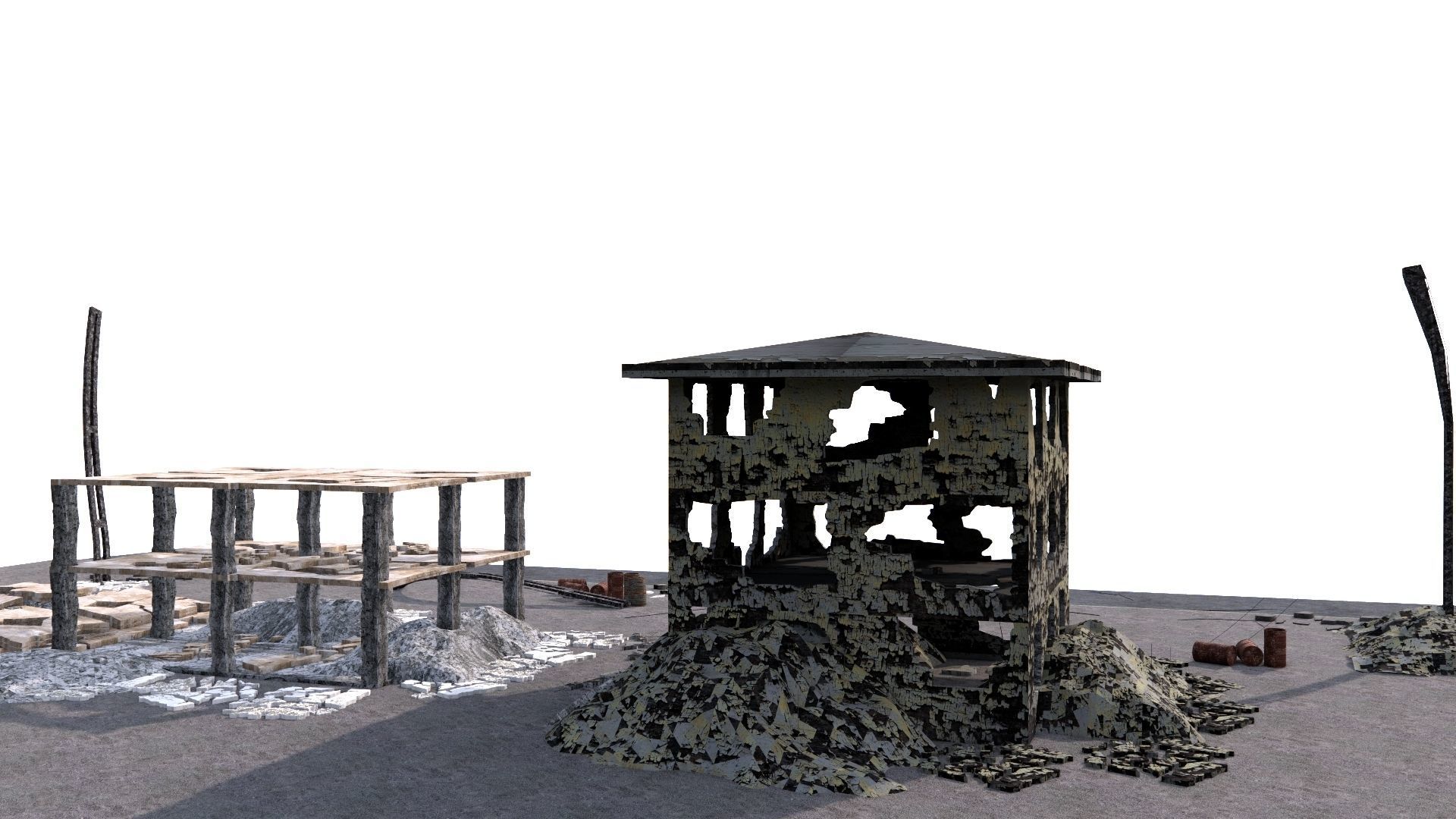 DAMAGED BUILDINGS 3D model | CGTrader