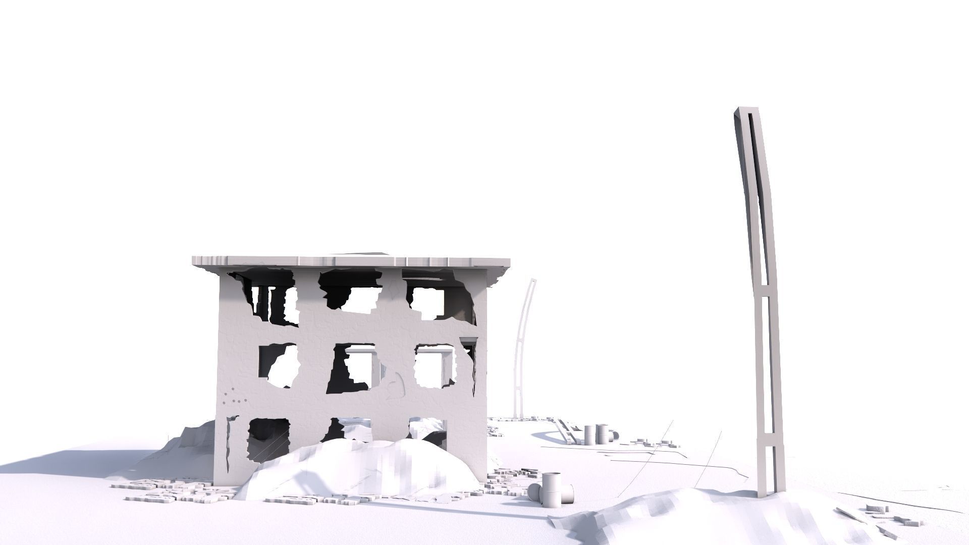 DAMAGED BUILDINGS 3D model | CGTrader