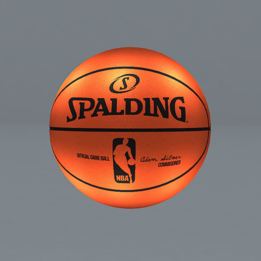 spalding nba basketball low poly game ready 3d animated