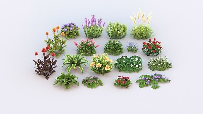 Flower Low Poly Collection plants and flowers VR / AR / low-poly | CGTrader