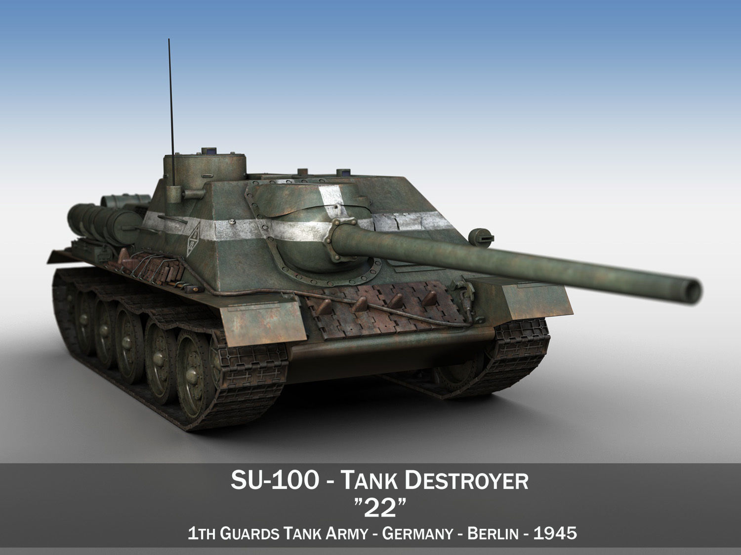 SU-100 - 22 - Soviet Tank Destroyer 3D model | CGTrader