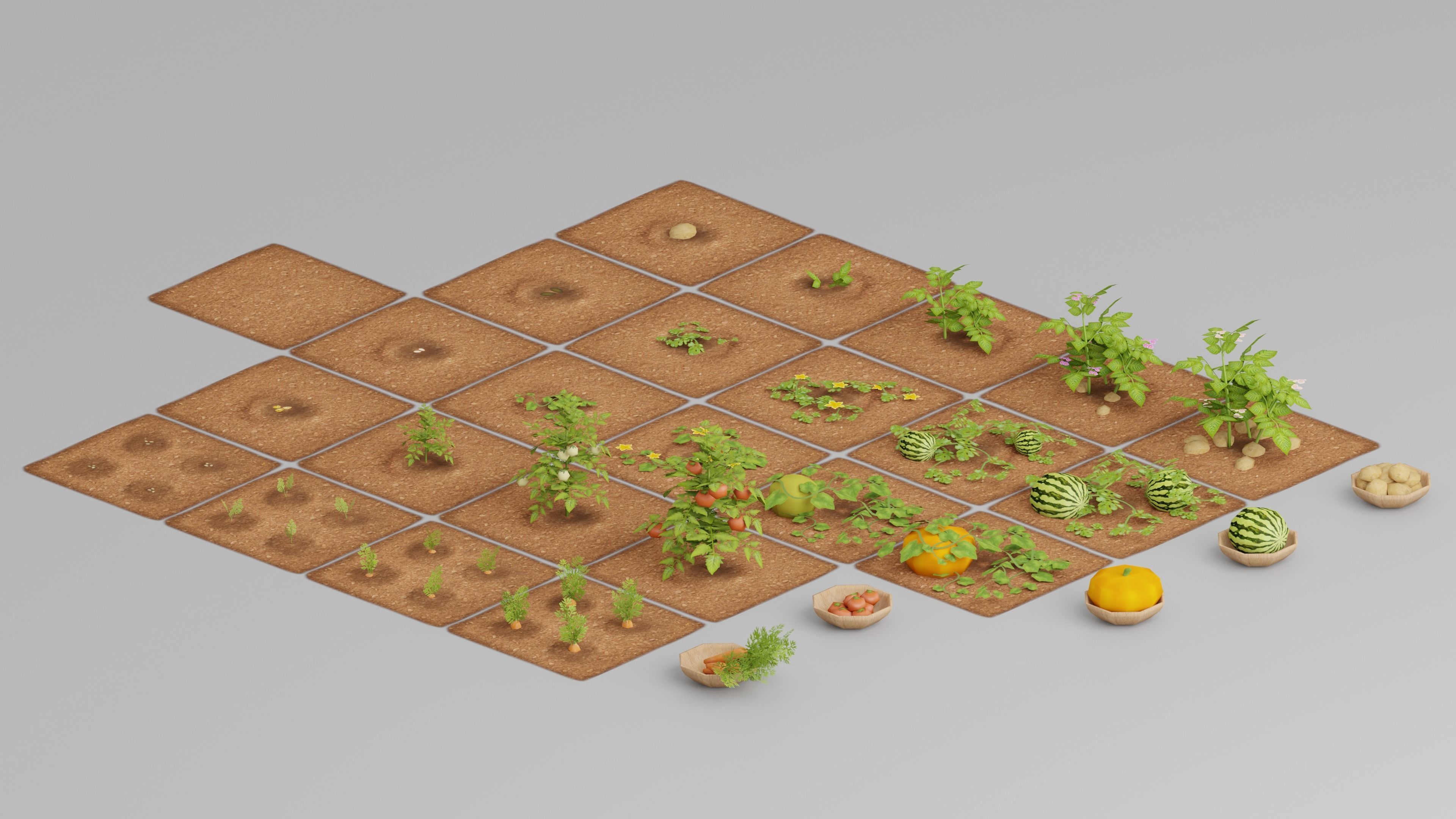 3D model Vegetable Farm G26 VR / AR / low-poly | CGTrader