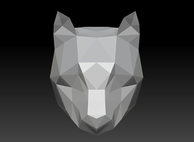 wolf head low poly 3D model | CGTrader