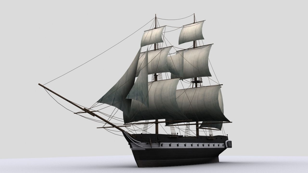 3D model Sailboat brig VR / AR / low-poly | CGTrader