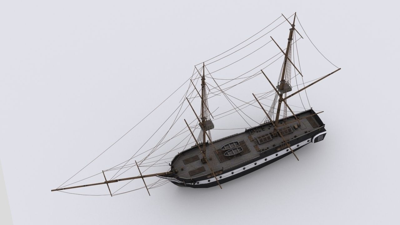 3D model Sailboat brig VR / AR / low-poly | CGTrader