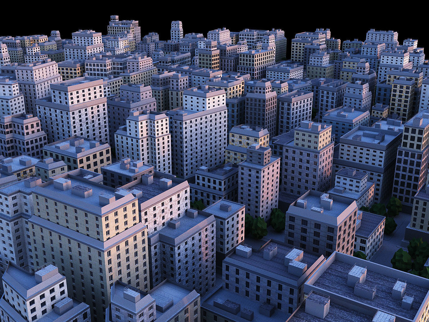 3D model City district VR / AR / low-poly | CGTrader