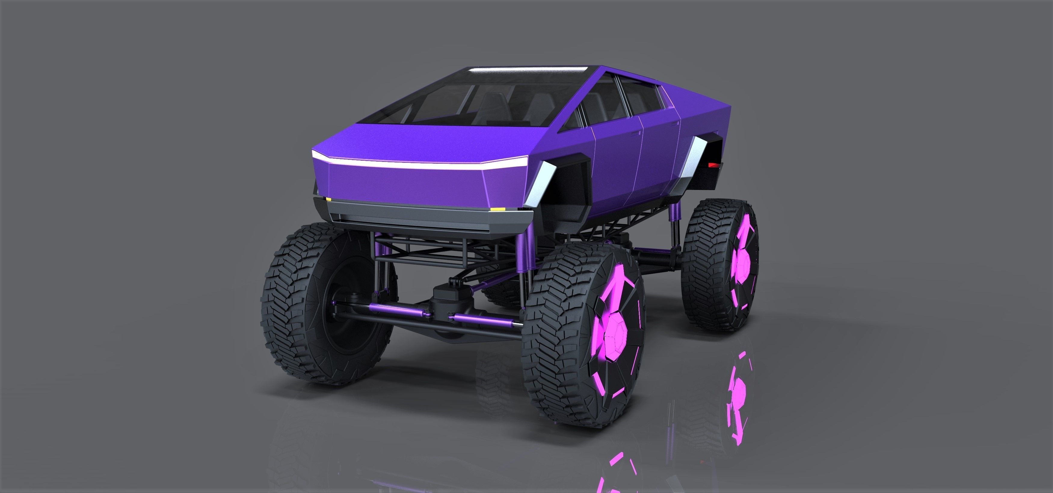 Tesla Cyberpunk Monster truck concept 3D model | CGTrader