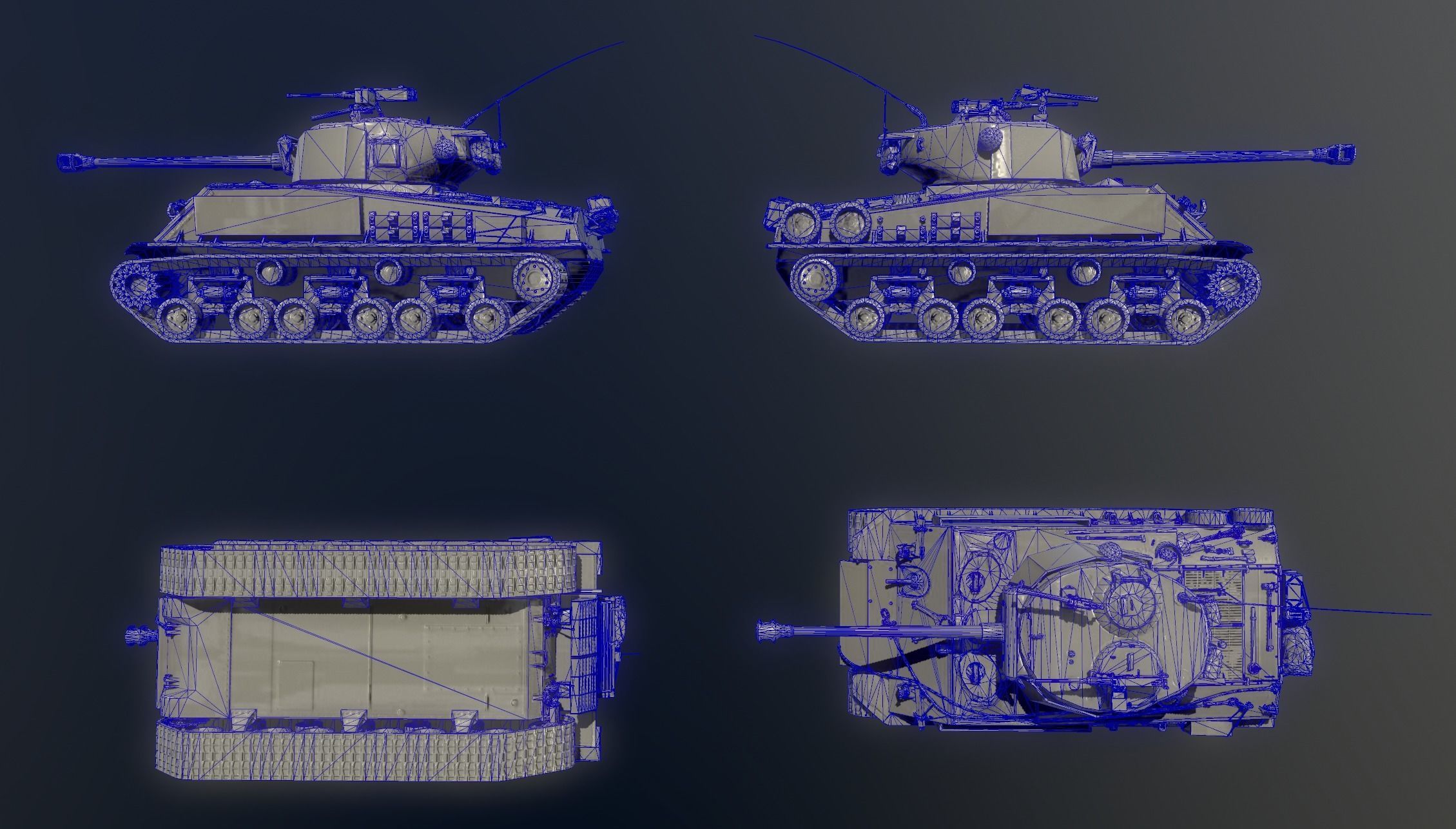 America M4 Sherman Medium Tank USA 3D model | CGTrader