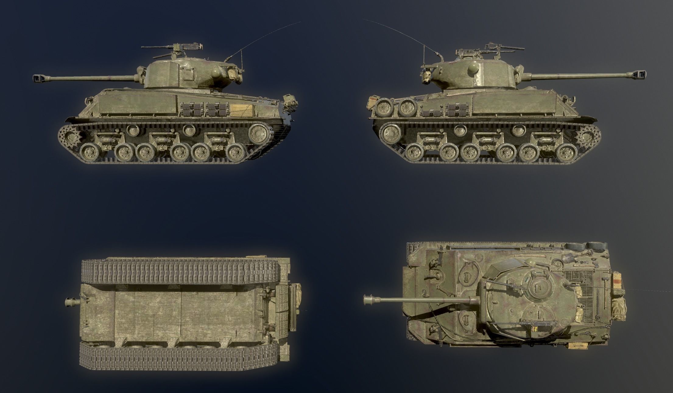 America M4 Sherman Medium Tank USA 3D model | CGTrader